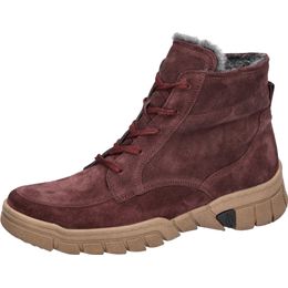 Waldl&auml;ufer WALDL&Auml;UFER Damen Winterboots "H-LUMI", Gr. 6,5, rot, Veloursleder, unifarben, Schuhe, Stiefelette, Warmfutter, in komfortabler Weite H (= sehr weit)