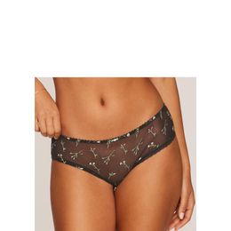 Vivance Damen Panty "Thea", Gr. 36, schwarz, Mesh, Obermaterial: 83% Polyamid, 12% Elasthan, 5% Polyester, Unterhosen, mit Blumen aus feiner