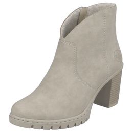 Rieker Damen Ankleboots, Gr. 40, grau, Nubuklederimitat, unifarben, Schuhe, Stiefelette, Plateauboots, Blockabsatz, in eleganter Optik