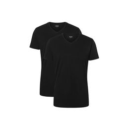 Camano Herren T-Shirt "T-Shirt Men Comfort BCI Cotton V-Neck T-Shirt 2P 2er Pack", schwarz, Gr. XXL, Obermaterial: 100% Baumwolle CO., Shirts