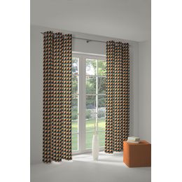 Vorhang Adam, B:145cm H:245cm, bunt, Jacquard, Baumwolle (Bio-Baumwolle), Wohnzimmer, Gardinen, "Circles", aus 100% Bio-Baumwolle