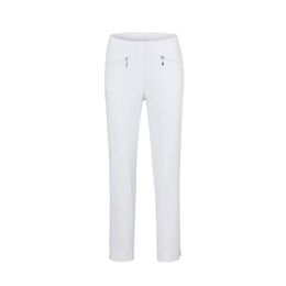 GOLDNER Damen 7/8-Hose "Kurzgr&ouml;&szlig;e Stretchhose LOUISA, dehnbar & mit Taschen"wei&szlig;, Gr. 22, Obermaterial: 67% Baumwolle CO. 28% Polyamid PA. 5%