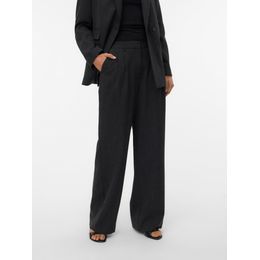 Véro Moda VERO MODA Damen Anzughose "VMBESTIE MW WIDE DAD PANT NOOS", grau, Gr. 34, unifarben, Web, Obermaterial: 94% Polyester, 4% Viskose, 2% Elasthan, Hosen