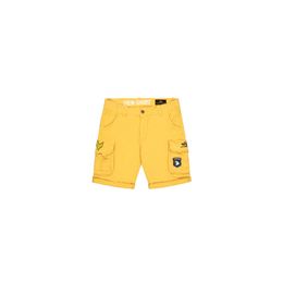 Herren Shorts "Crew Short Patch", gelb, Gr. 32, Alpha Industries, Obermaterial: 98% Baumwolle, 2% Elastan; Futter: 100% Baumwolle, Hosen