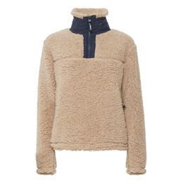 oxmo Damen Sweater "Troyer OXElina", beige, Gr. XXL, Obermaterial: 100% Polyester PES., Pullover