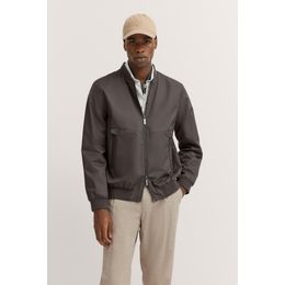 Bugatti Herren Blouson, beige, Gr. 48, unifarben, 100% Polyester, Jacken, mit Collegekragen