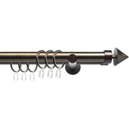Gardinenstange Liedeco, L:120cm &Oslash;:25mm, braun, Metall, Gardinenstangen, "CELKEGEL01SG2L", 2-l&auml;ufig im Fixma&szlig; &Oslash; 25 mm