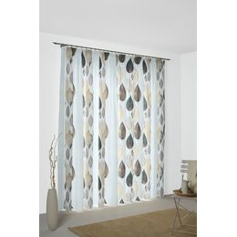 Vorhang WIRTH, B:142cm H:255cm, grau, Jacquard, Polyester, Wohnzimmer, Gardinen, "Marek"