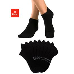 H.I.S. H.I.S Damen Sneakersocken, Gr. 35, schwarz, Baumwollmischung, unifarben, Socken, mit verl&auml;ngertem B&uuml;ndchen hinten