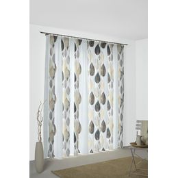 Vorhang WIRTH, B:142cm H:245cm, grau, Jacquard, Polyester, Wohnzimmer, Gardinen, "Marek"