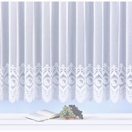 Weckbrodt-Gardinen Gardine WECKBRODT, B:900cm H:135cm, wei&szlig;, Jacquard, Polyester, Wohnzimmer, Gardinen, "Homburg", Jacquard, strukturiert, halbtransparent, Bord&uuml;re,