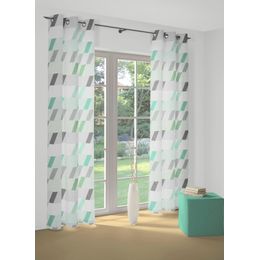 Vorhang WIRTH, B:132cm H:225cm, gr&uuml;n, Jacquard, Baumwolle, Polyester, Wohnzimmer, Gardinen, "Bray"