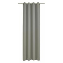 Vorhang WIRTH, B:145cm H:220cm, grau, Polyester, Wohnzimmer, Gardinen, "Dim out"