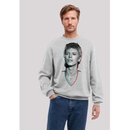 F4NT4STIC Herren Sweatshirt "TV Times Pop Star David Bowie Portrait 1977", grau, Gr. L, Obermaterial: 80% Baumwolle, 20% Polyester, Sweatshirts,