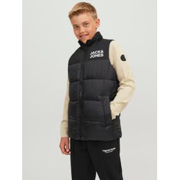 Jack & Jones Jungen Steppweste "JJETOBY einfach kombinierbar, gefüttert, stylisch", schwarz, Gr. 152, JACK & JONES JUNIOR, colorblocking, Web, Obermaterial: 100%