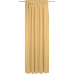 Vorhang Adam, B:142cm H:225cm, gelb, Jacquard, Baumwolle, Wohnzimmer, Gardinen, "Graphic Ventus", aus 100% Bio-Baumwolle