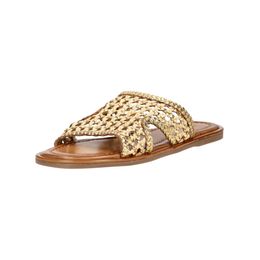 Inuovo Damen Pantolette "Inuovo Pantoletten Leder", Gr. 40, gold, Leder, Schuhe