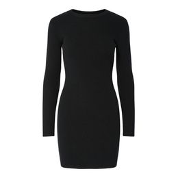 Pieces Damen Minikleid "PCMIRA NEW LS O-NECK KNIT DRESS NOOS BC", schwarz, Gr. S, unifarben, Strick, Obermaterial: 50% Viskose, 28% Polyester, 22%