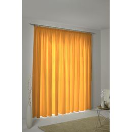 Vorhang WIRTH, B:127cm H:145cm, orange, Baumwolle, Wohnzimmer, Gardinen, "WIRTHNatur", 1-lagig