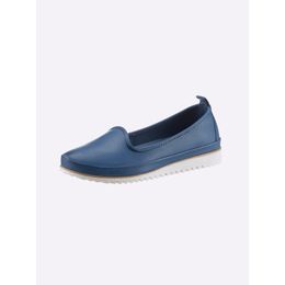 Andrea Conti Damen Slipper, Gr. 42, blau, Glattleder, Leder, Schuhe