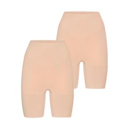 SARLINI Damen Shapinghose, Gr. XL, beige, Obermaterial: 54% Polyamid, 46% Elasthan, unifarben, Unterhosen, Nahtlos, figurformende Shorts
