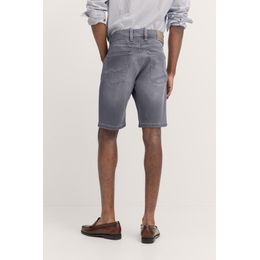 Bugatti Herren Bermudas, grau, Gr. 56, unifarben, 87% Baumwolle, 11% Polyester, 2% Elasthan, Hosen, im Used-Wash-Design