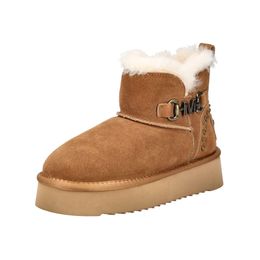 Mustang Shoes Damen Plateaustiefelette "Mustang Shoes Stiefelette Veloursleder", Gr. 41, braun, Veloursleder, Schuhe