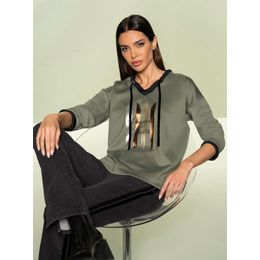Heine Damen Sweatshirt, grün, Gr. 42, unifarben, 50% Modal, 44% Polyester, 6% Elasthan, Sweatshirts