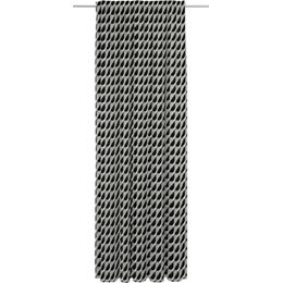 Vorhang Adam, B:142cm H:255cm, grau, Jacquard, Baumwolle, Wohnzimmer, Gardinen, "Circles", aus 100% Bio-Baumwolle