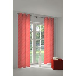 Vorhang Adam, B:145cm H:145cm, rot, Jacquard, Baumwolle (Bio-Baumwolle), Wohnzimmer, Gardinen, "Argentinian Criolla Light", aus 100% Bio-Baumwolle