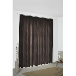 Vorhang WIRTH, B:132cm H:145cm, braun, Jacquard, Baumwolle, Polyester, Wohnzimmer, Gardinen, "Lupara"