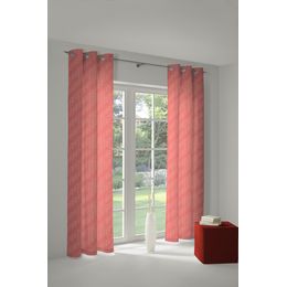 Vorhang Adam, B:145cm H:175cm, rot, Jacquard, Baumwolle (Bio-Baumwolle), Wohnzimmer, Gardinen, "Argentinian Criolla Light", aus 100% Bio-Baumwolle