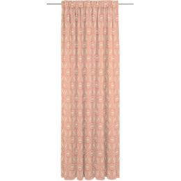 Vorhang Adam, B:142cm H:245cm, orange, Jacquard, Baumwolle, Wohnzimmer, Gardinen, "Retro Floret", aus 100% Bio-Baumwolle