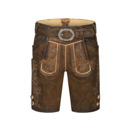 N&uuml;bler N&Uuml;BLER Jungen Trachtenlederhose "Kinderlederhose Alfons", braun, Gr. 128, Obermaterial: 100% Lammleder LEL., Hosen