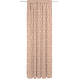 Vorhang Adam, B:142cm H:145cm, orange, Jacquard, Baumwolle, Wohnzimmer, Gardinen, "Retro Floret", aus 100% Bio-Baumwolle