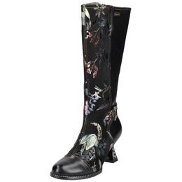 Laura Vita Damen High-Heel-Stiefel "Laura Vita Stiefel Leder/Textil", Gr. 40, schwarz, Leder, Textil, Schuhe