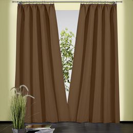 Weckbrodt-Gardinen Vorhang WECKBRODT, B:135cm H:245cm, braun, Baumwolle, Polyester, Wohnzimmer, Gardinen, "Sento", Baumwolle, blickdicht, matte Struktur, unifarben,