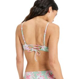 Roxy Damen Bandeau-Bikini-Top "Hibiscus Island"basil kartofeel swim, Gr. XL, 85% Polyester, 15% Elasthan, Bikini-Oberteile