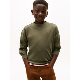 Tommy Hilfiger Jungen Langarmshirt "ESSENTIAL T-SHIRT LS", gr&uuml;n, Gr. 16, Single Jersey, Obermaterial: 100% Baumwolle, Shirts, f&uuml;r Kinder bis 16