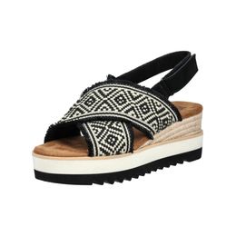 Toms Shoes TOMS Damen Keilsandalette "TOMS Sandalen Textil", Gr. 40, schwarz, Textil, Schuhe