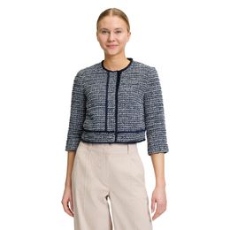 BETTY & CO BETTY & CO Damen Jackenblazer "Damen Bolero-Jacke mit aufgesetzten Taschen", blau, Gr. 44, Obermaterial: 76% Polyester, 12% Polyacryl, 5% Polyamid,