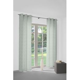 Vorhang WIRTH, B:132cm H:245cm, gr&uuml;n, Jacquard, Baumwolle, Polyester, Wohnzimmer, Gardinen, "Telfort"