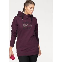Kangaroos Damen Sweatshirt, lila, Gr. 44, Obermaterial: 65% Baumwolle, 35% Polyester, Sweatshirts, lange &Auml;rmel, figurumspielende Passform, gro&szlig;e
