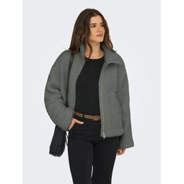 Only Damen Outdoorjacke "ONLASPEN LIFE TEDDY JACKET NOOS OTW", grau, Gr. S, unifarben, Web, Obermaterial: 100% Polyester, Jacken