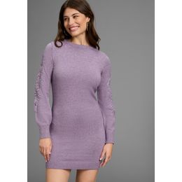 Laura Scott Damen Strickkleid, lila, Gr. 42, unifarben, Strick, Obermaterial: 50% Viskose, 28% Polyester, 22% Polyamid, Kleider, mit besonderem