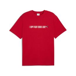 Puma Damen T-Shirt "Graphic Relaxed T-Shirt Herren"for all time rot, Gr. XS, bedruckt, 100% Baumwolle, Shirts