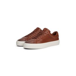 Tommy Hilfiger Herren Sneaker "PREMIUM DRESS CUPSOLE COGNAC", Gr. 41, braun, Glattleder, Schuhe, Freizeitschuh, Halbschuh, Schn&uuml;rschuh mit edler