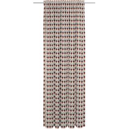 Vorhang Adam, B:142cm H:145cm, orange, Jacquard, Baumwolle, Wohnzimmer, Gardinen, "Circles", aus 100% Bio-Baumwolle