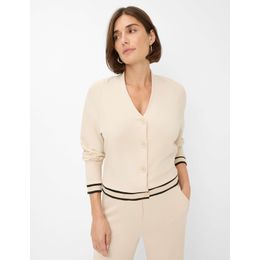 Brax Damen Cardigan "Style BELE L", beige, Gr. 42, 70% Viskose, 25% Polyester, 5% Elasthan, Strickjacken