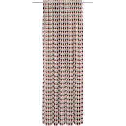 Vorhang Adam, B:142cm H:175cm, orange, Jacquard, Baumwolle, Wohnzimmer, Gardinen, "Circles", aus 100% Bio-Baumwolle